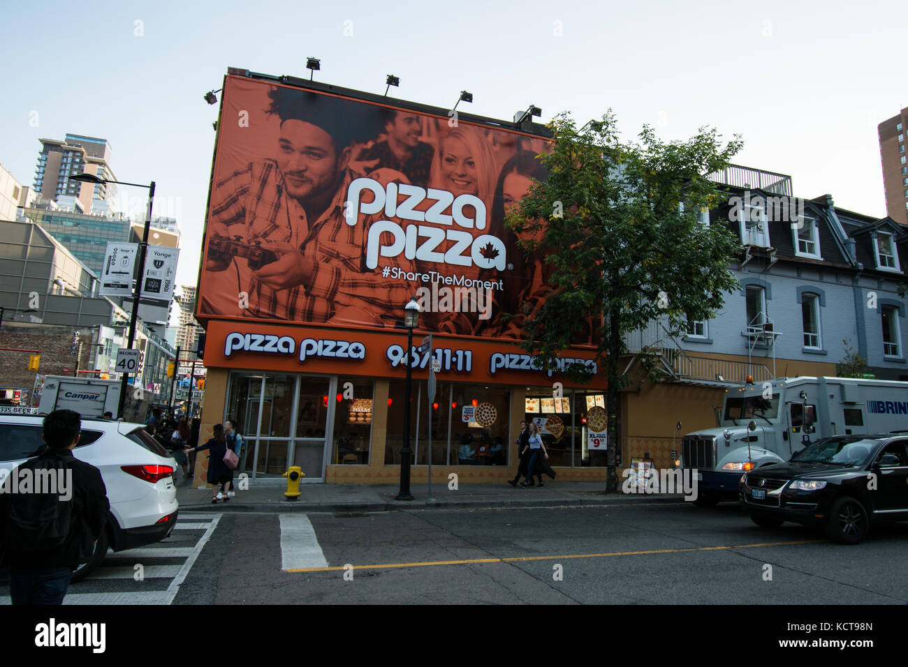 Toronto Canada Pizza shop selling eating sign signs food car park ...