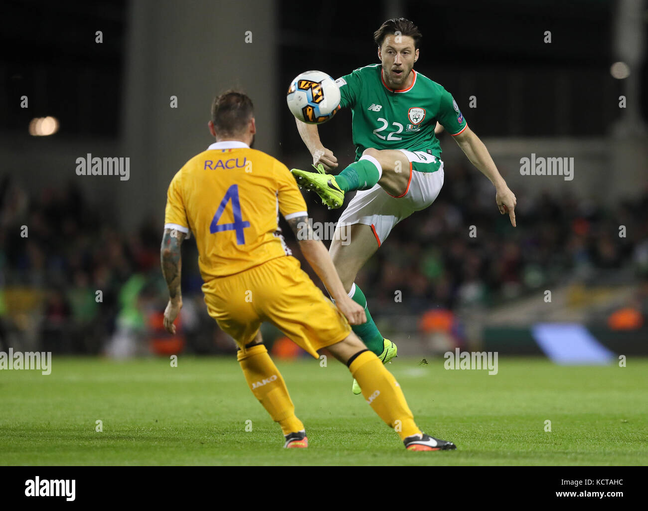 Republic of Ireland's Harry Arter and Moldova's Petru Racu battle for ...