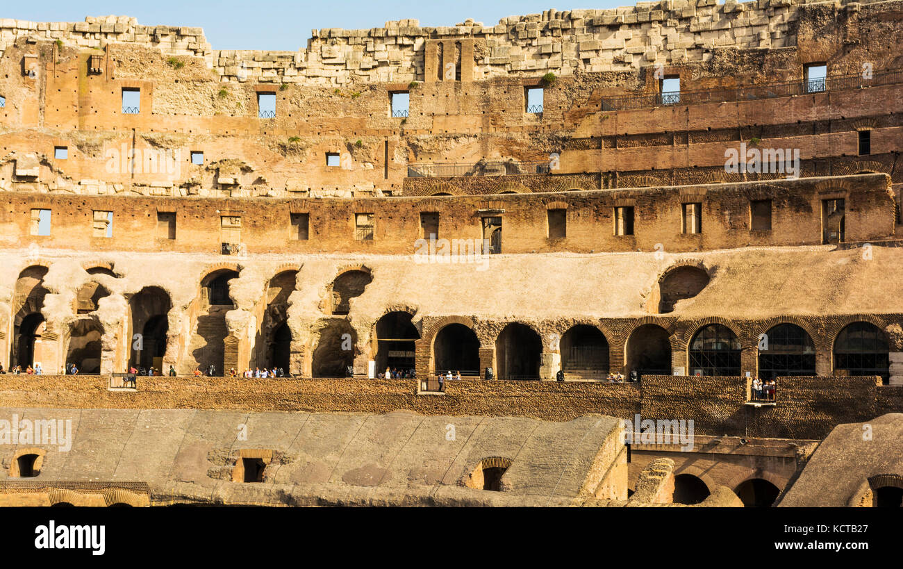 Rome, Italy - August 31, 2017 - Interior of the Colosseum, Rome. Also ...