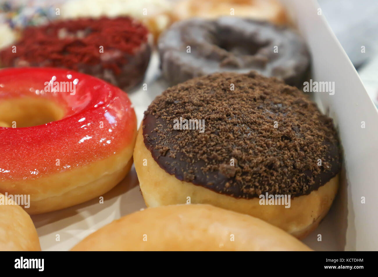 donut or doughnut in the box Stock Photo - Alamy