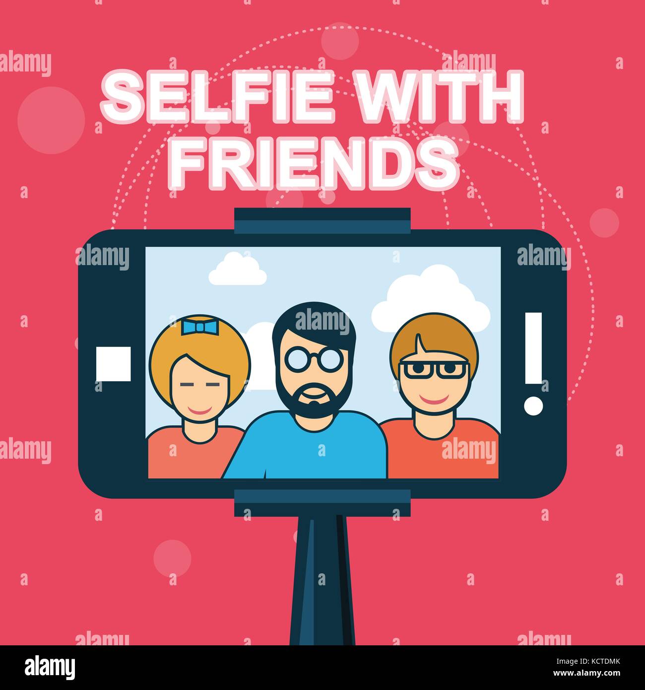 Group selfie Stock Vector Images - Alamy
