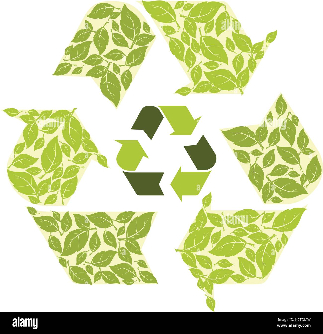 Conceptual recycling symbol with green leaves Stock Vector Image & Art ...