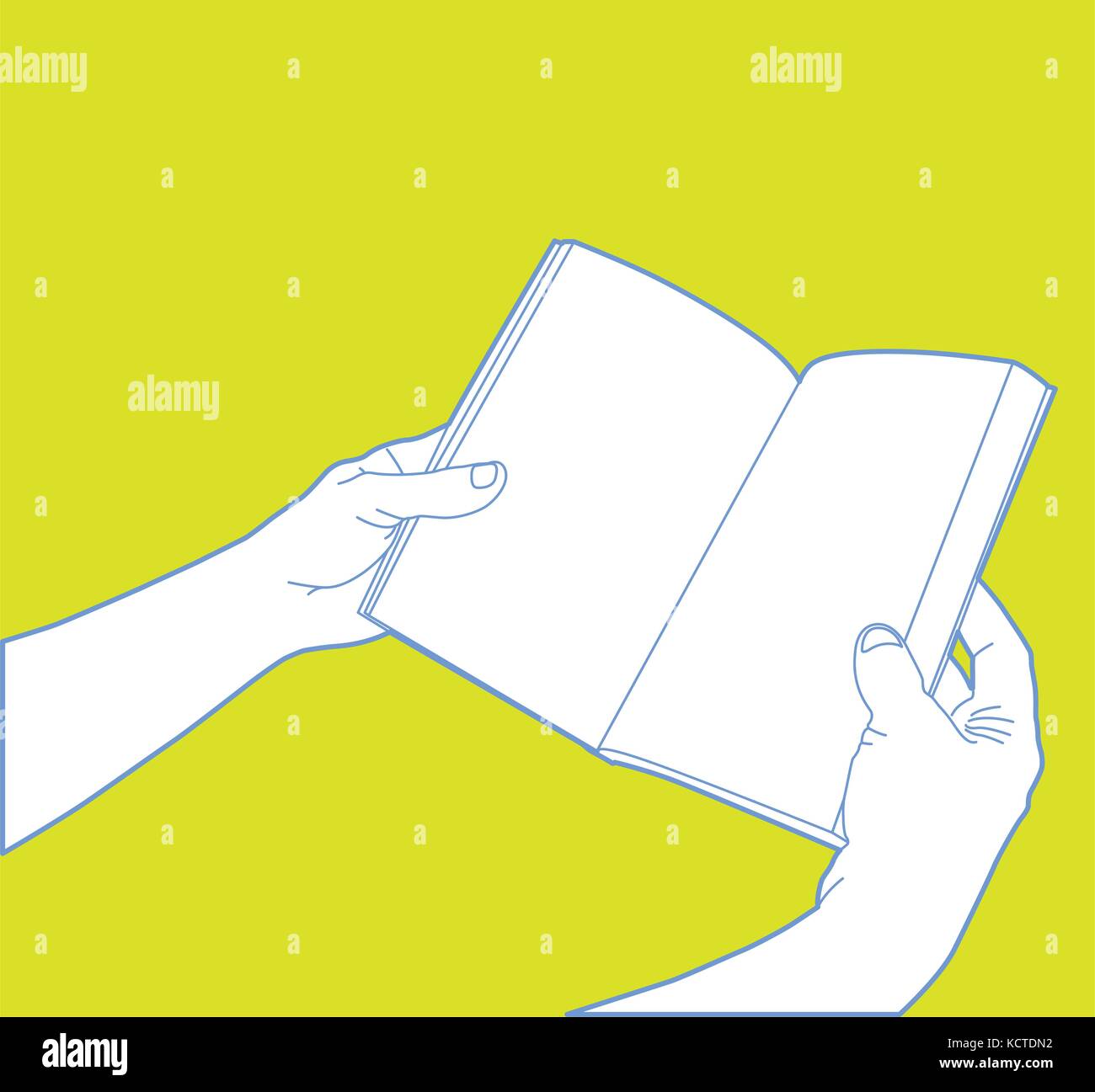 Hands holding open book - outline Stock Vector Image & Art - Alamy