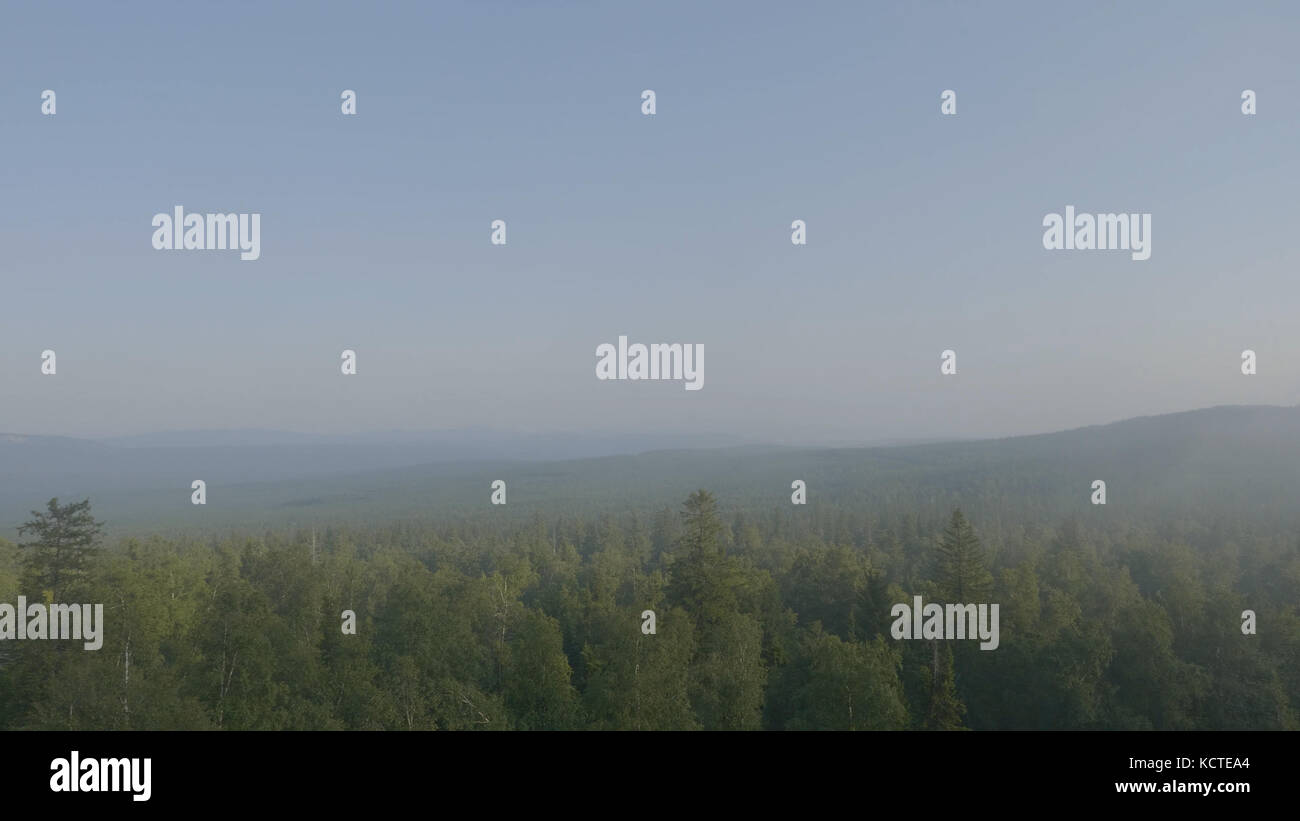 Mountain peaks view mountain forest trees. Mountainous terrain and ...