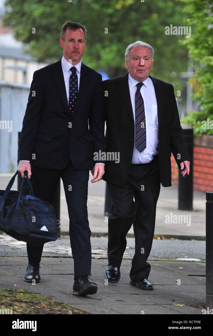 Sir Norman Bettison and Peter Metcalf are seen arriving for the first ...