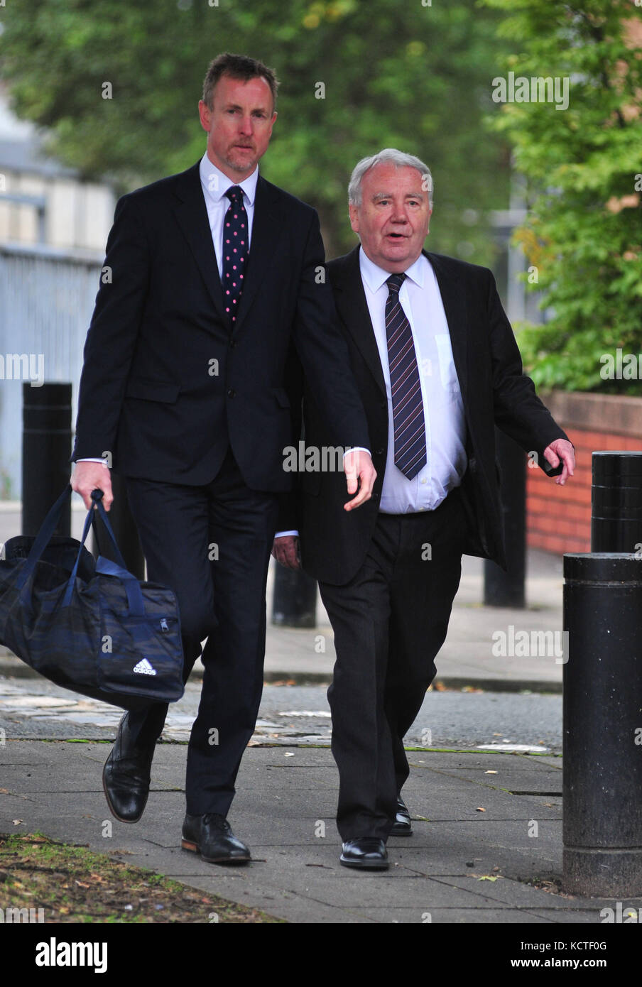 Sir Norman Bettison and Peter Metcalf are seen arriving for the first ...