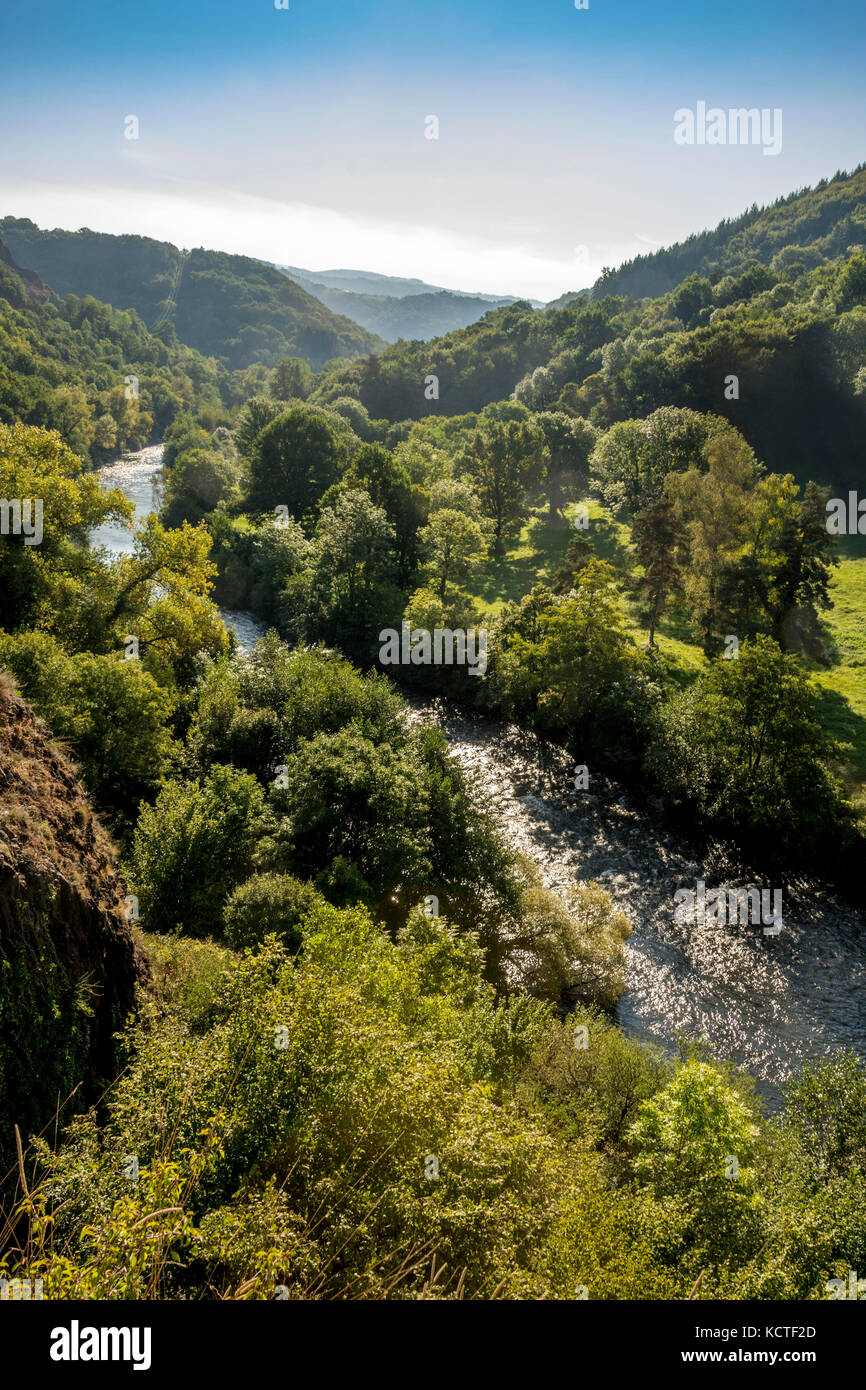 River Allier near Prades village. Haute Loire. Auvergne. France Stock ...