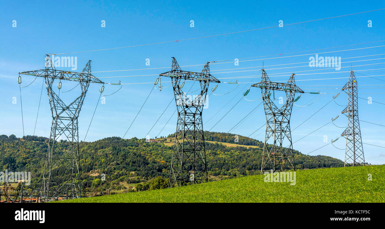 Electric pylons france hi-res stock photography and images - Alamy