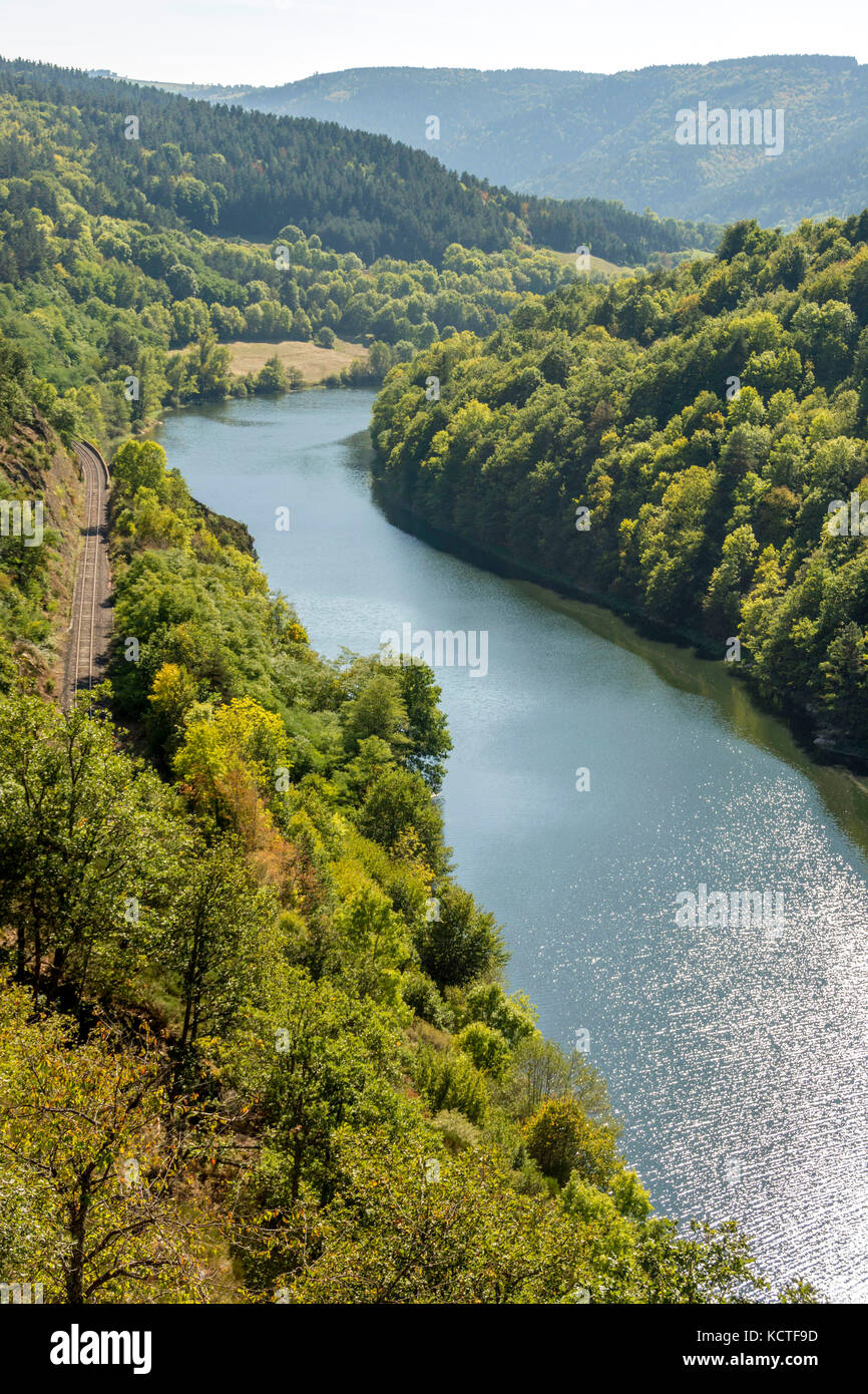 River Allier near Alleyras village. Haute Loire. Auvergne. France Stock ...