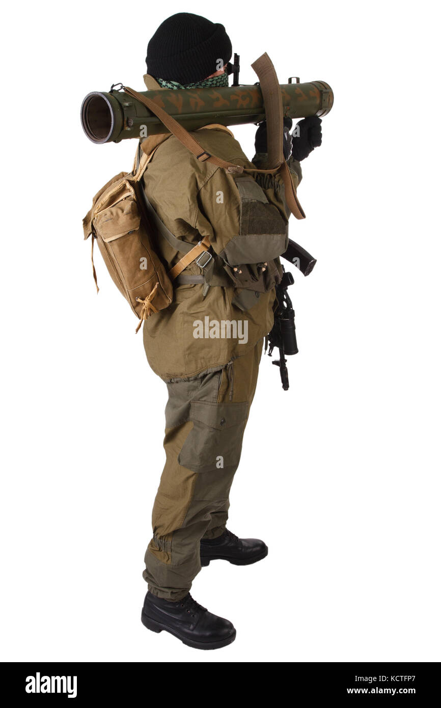 fighter with RPG rocket launcher isolated on white Stock Photo - Alamy