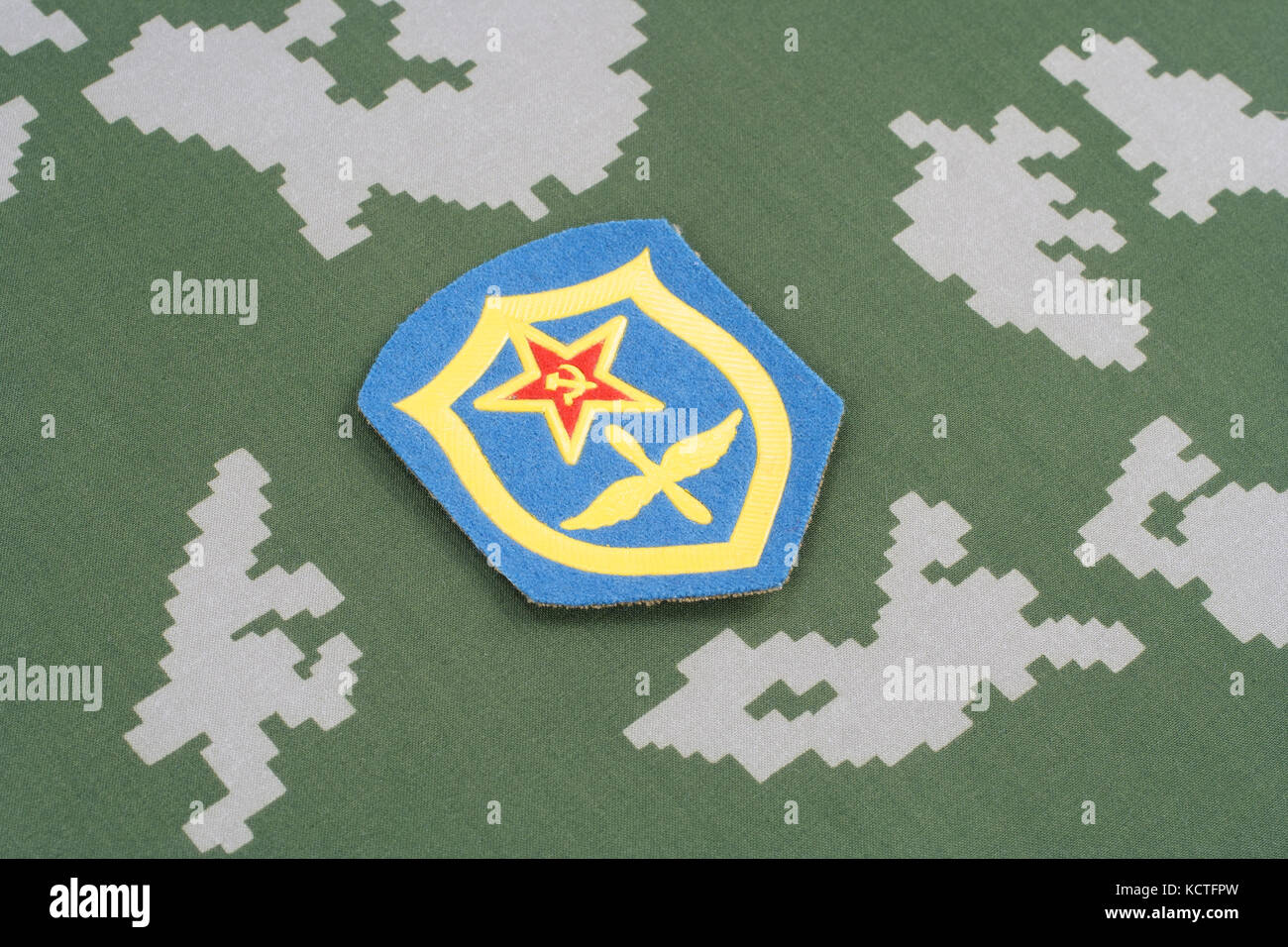 Soviet Army Air Force shoulder patch on camouflage uniform Stock Photo ...