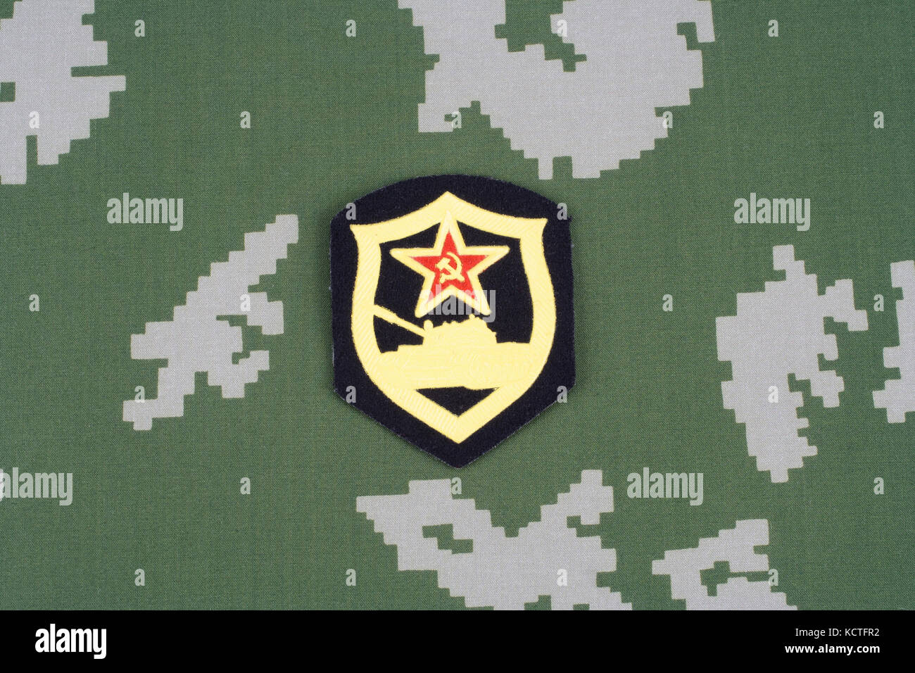 Soviet Army Tank Corps shoulder patch on camouflage uniform Stock Photo ...