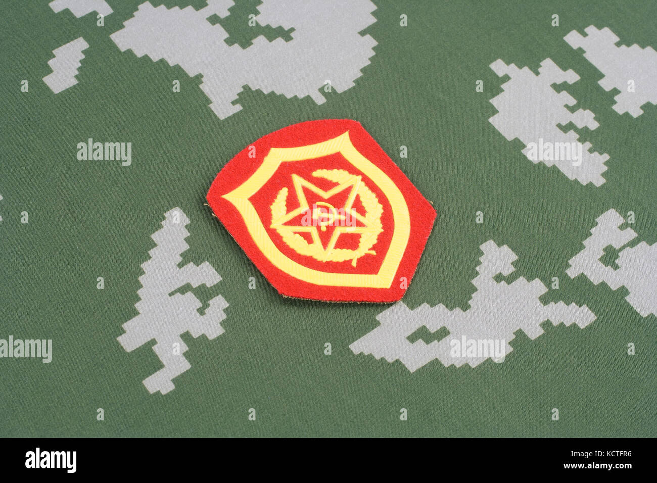 Soviet Army Mechanized infantry shoulder patch on camouflage uniform ...