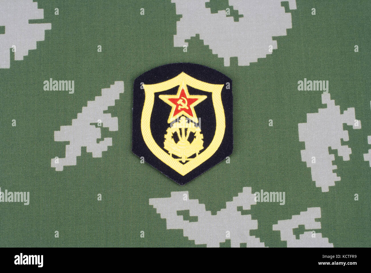Soviet Army Combat engineer shoulder patch on camouflage uniform Stock ...