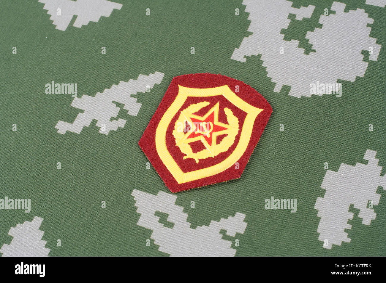 Soviet Army Mechanized infantry shoulder patch on camouflage uniform ...