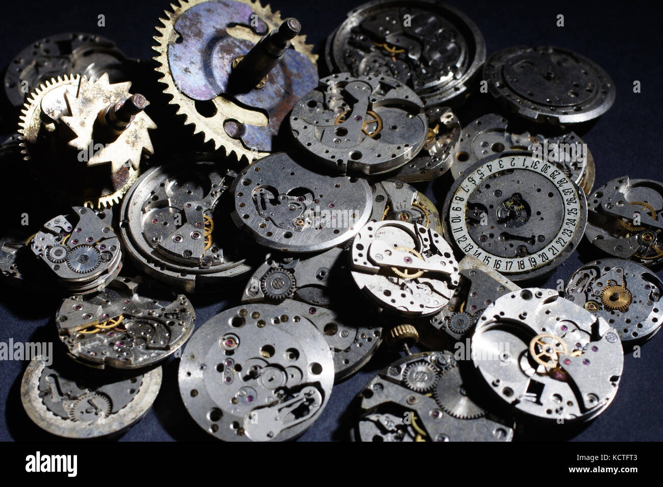 Black colored old mechanical clock hi-res stock photography and images ...