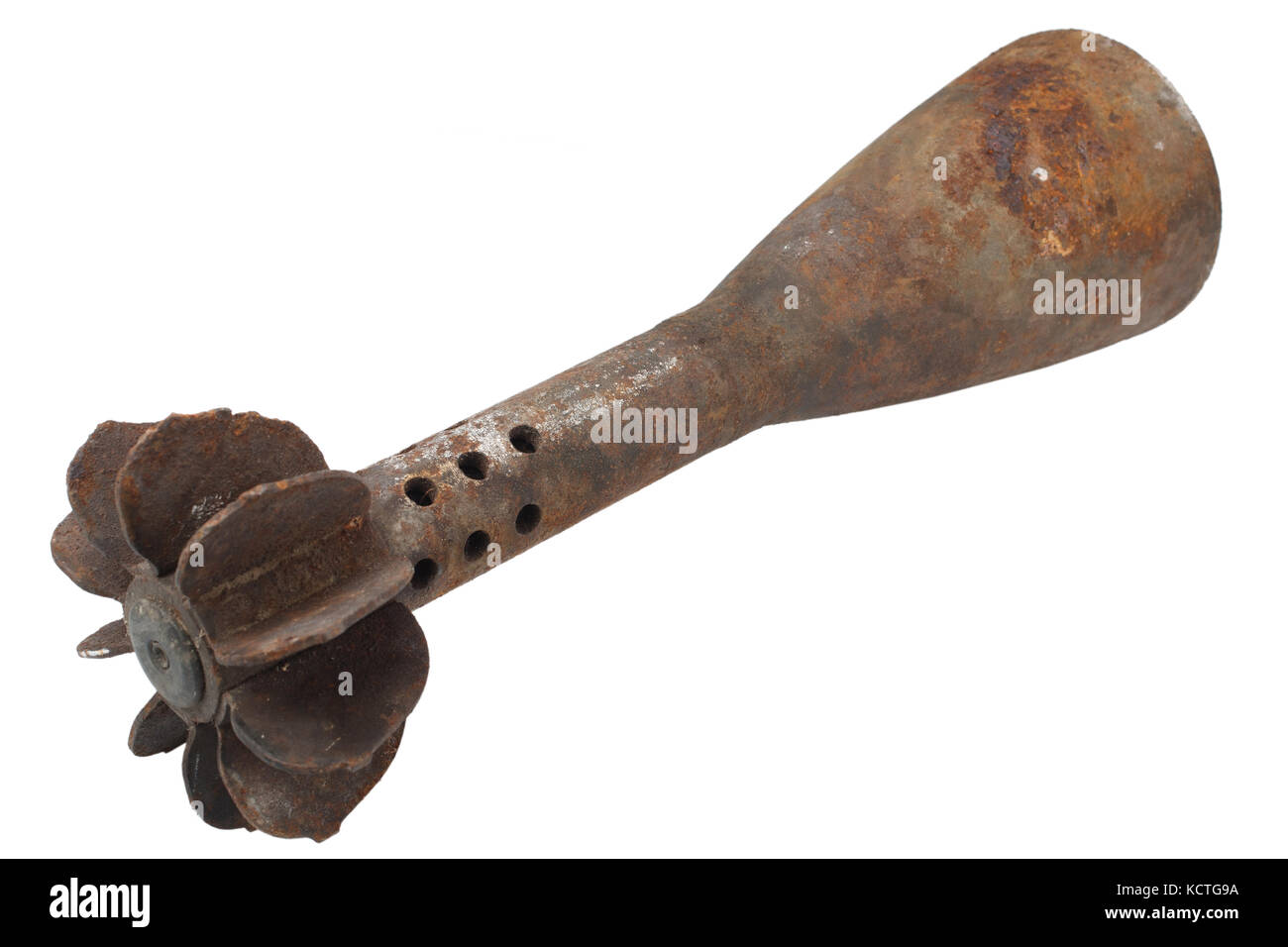 fragment of mortar bomb isolated Stock Photo - Alamy