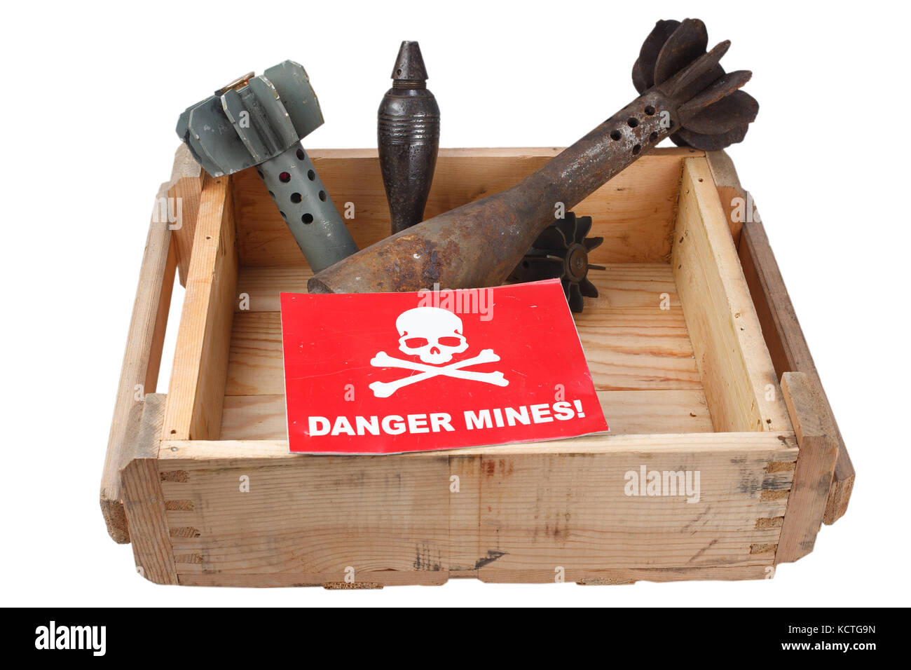 Demining (Bomb disposal) mortar bombs scene isolated Stock Photo - Alamy