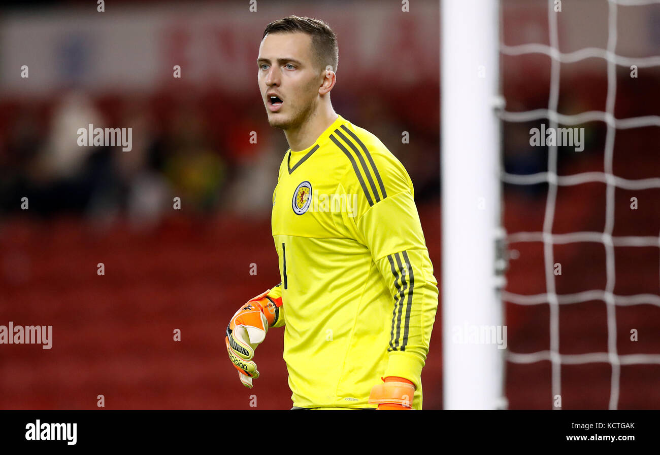 Scotland goalkeeper Ryan Fulton during the 2019 UEFA Euro U21 ...