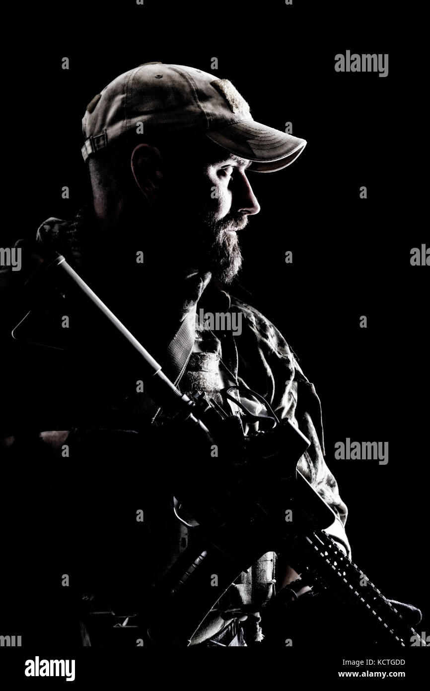 Bearded Spec ops Operator Stock Photo - Alamy