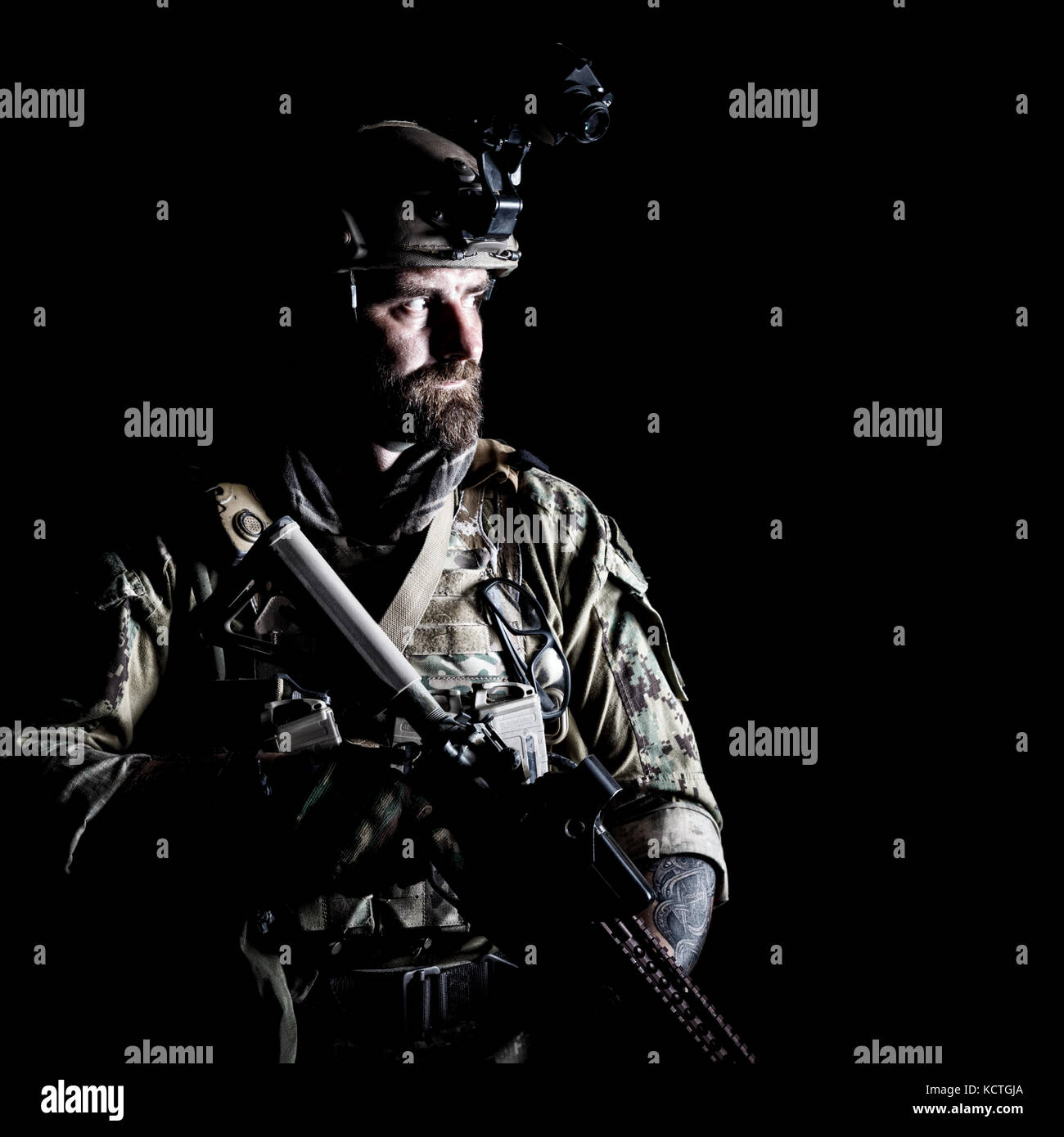 Bearded Spec ops Operator Stock Photo - Alamy