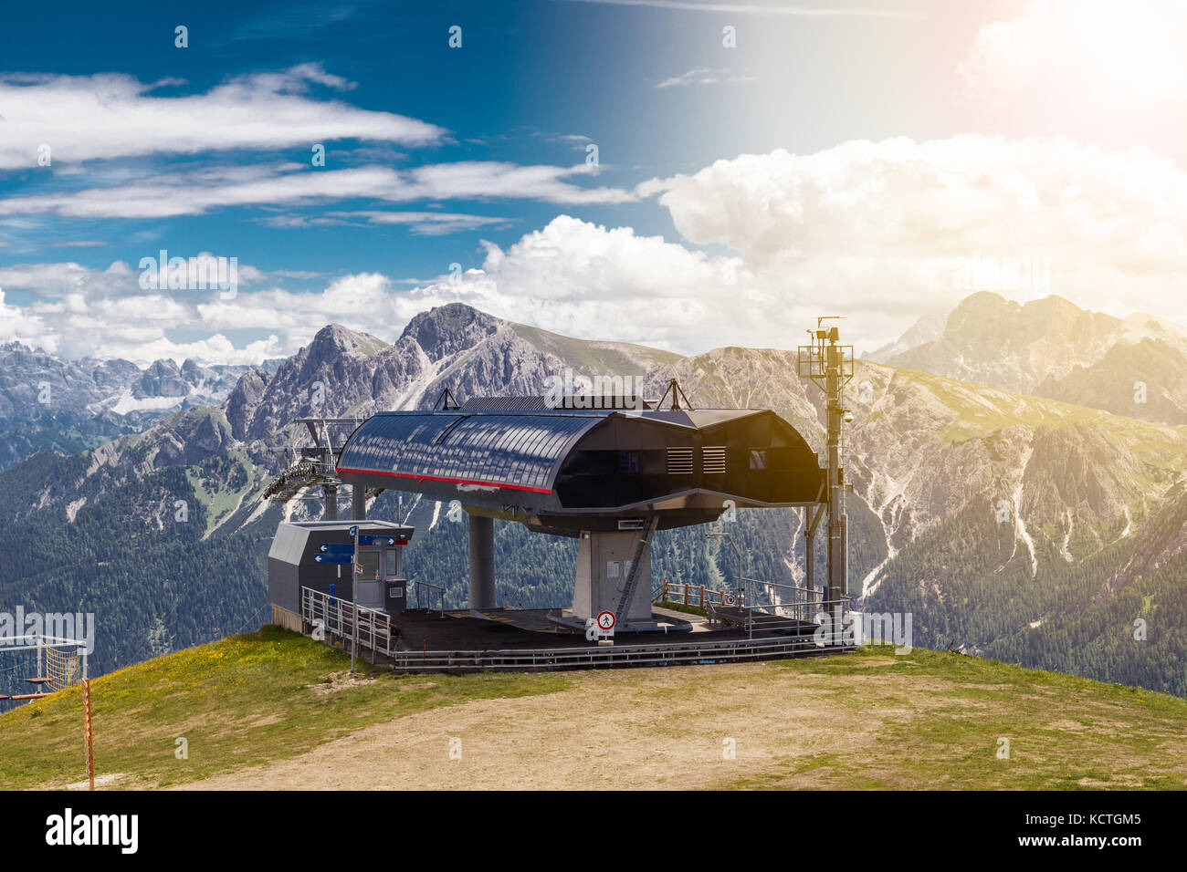 cable car station in Alps Stock Photo - Alamy