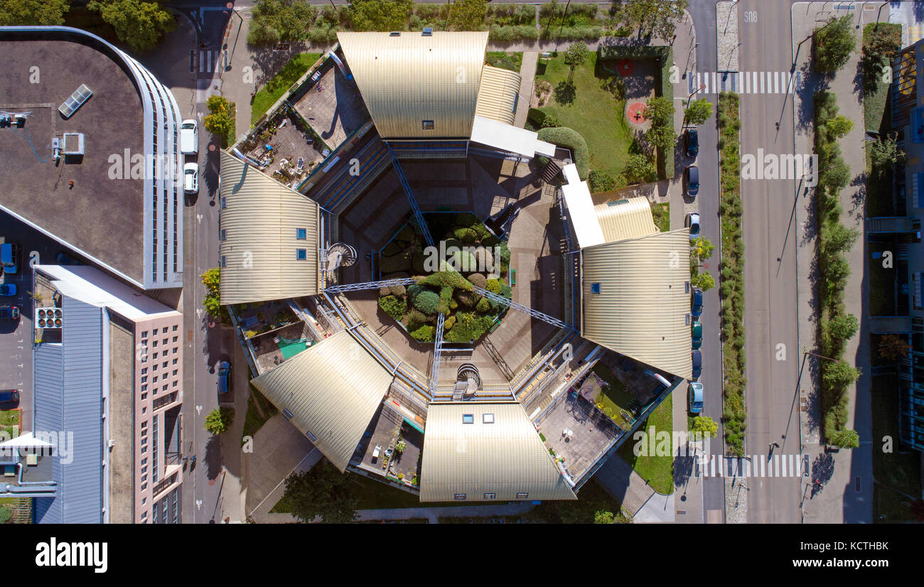 Aerial view of the original Kronos building in Nantes, Loire Atlantique ...
