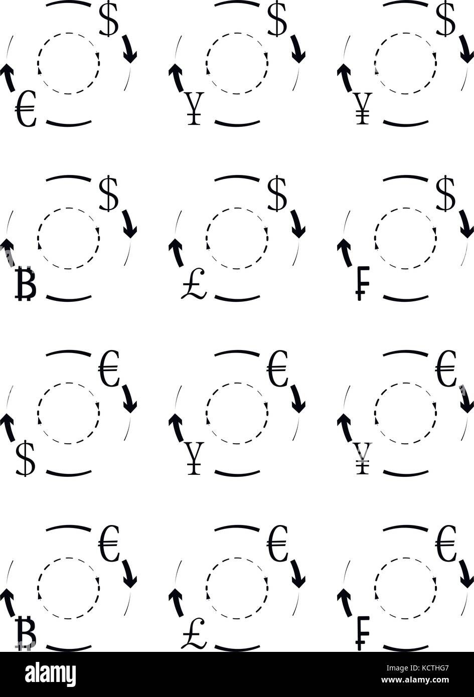 Currency exchange and conversion icons of set. Vector of exchange icon ...