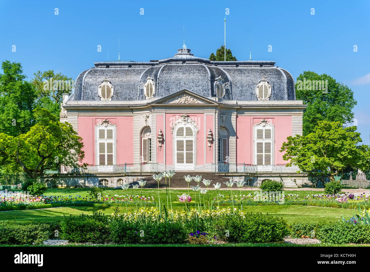 Schloss Benrath viewed from the French Garden in Düsseldorf, Germany ...