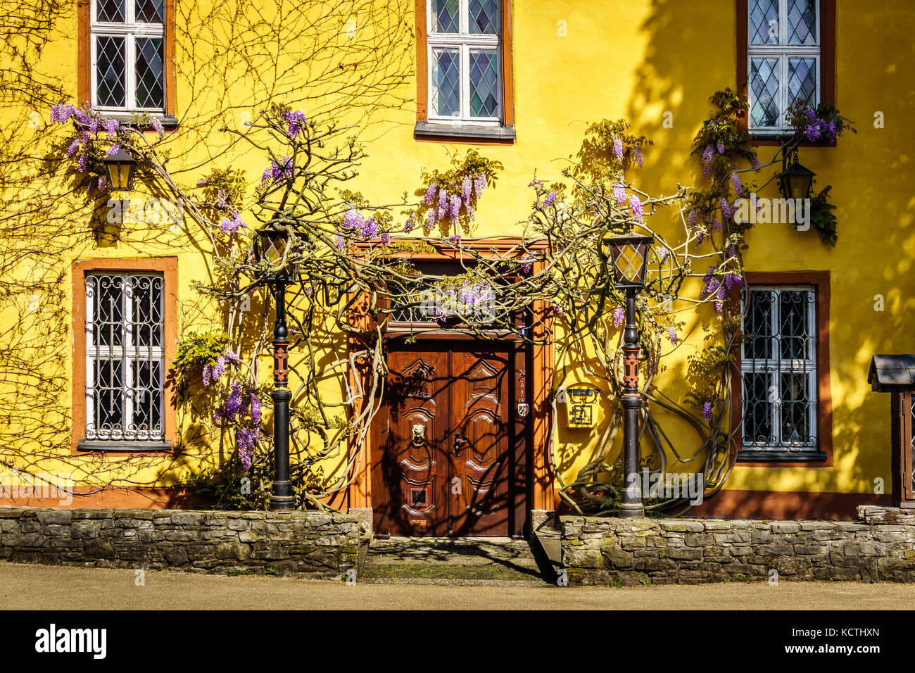 The entrance to Burg Zweiffel (Castle Zweiffel) in Bergisch Gladbach ...