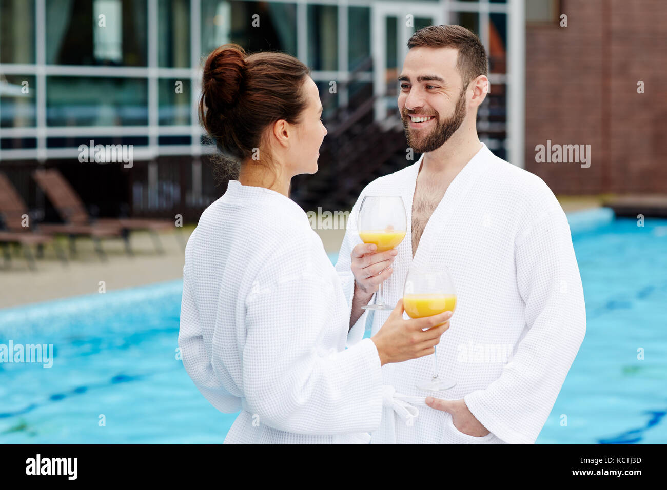 Happy couple enjoying spa hi-res stock photography and images - Alamy