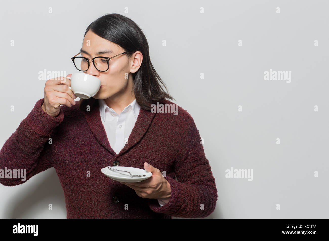 Man sipping tea hi-res stock photography and images - Alamy