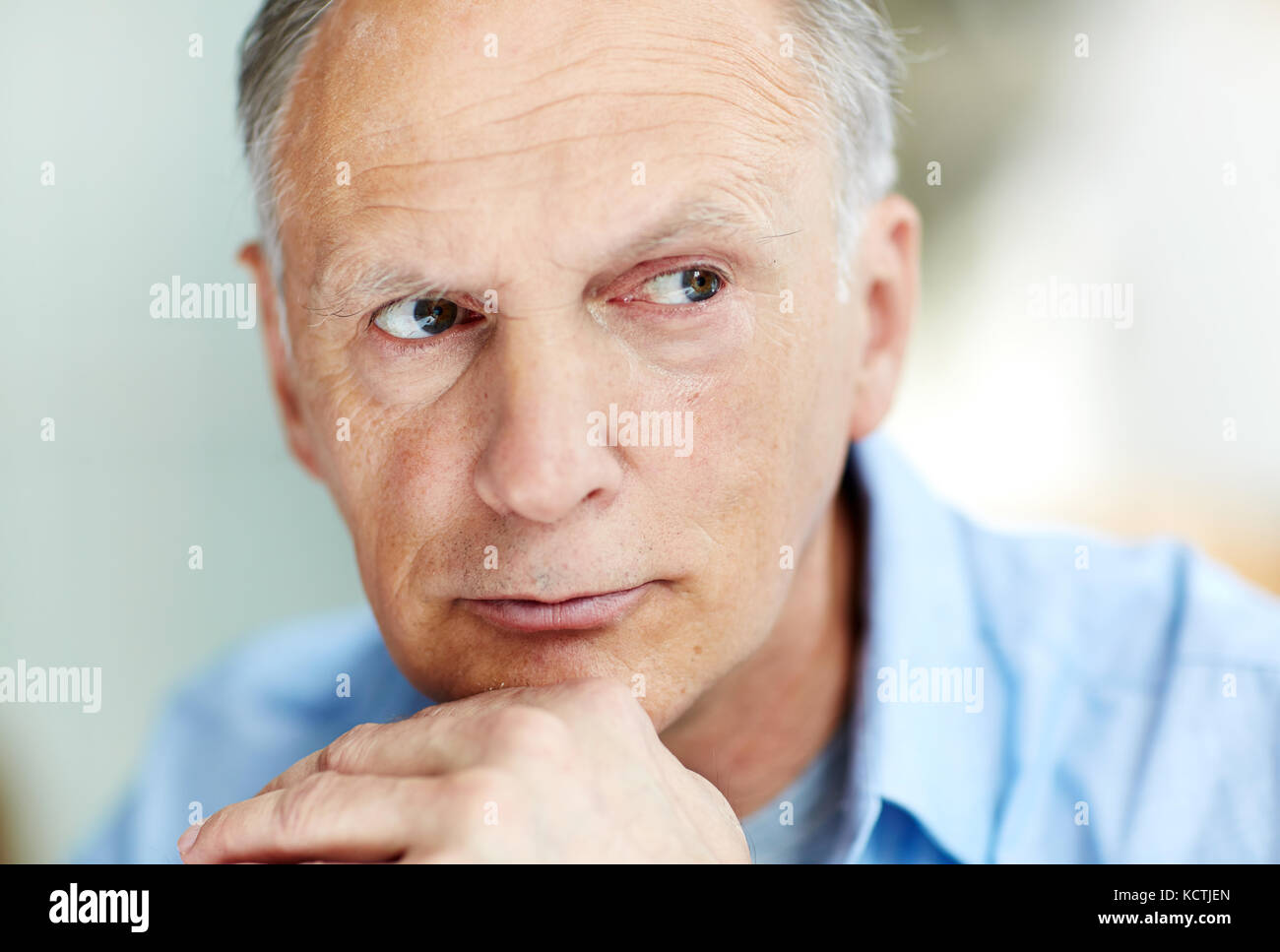 Portrait of Pensive Senior Man Stock Photo - Alamy Portrait of Pensive Senior Man Stock Photo - Alamy