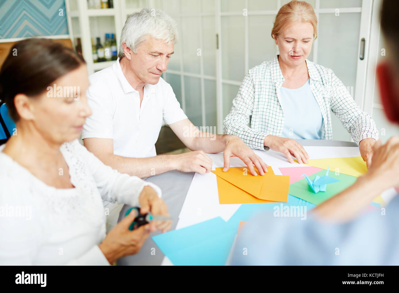 Sharing Interests with Friends Stock Photo - Alamy