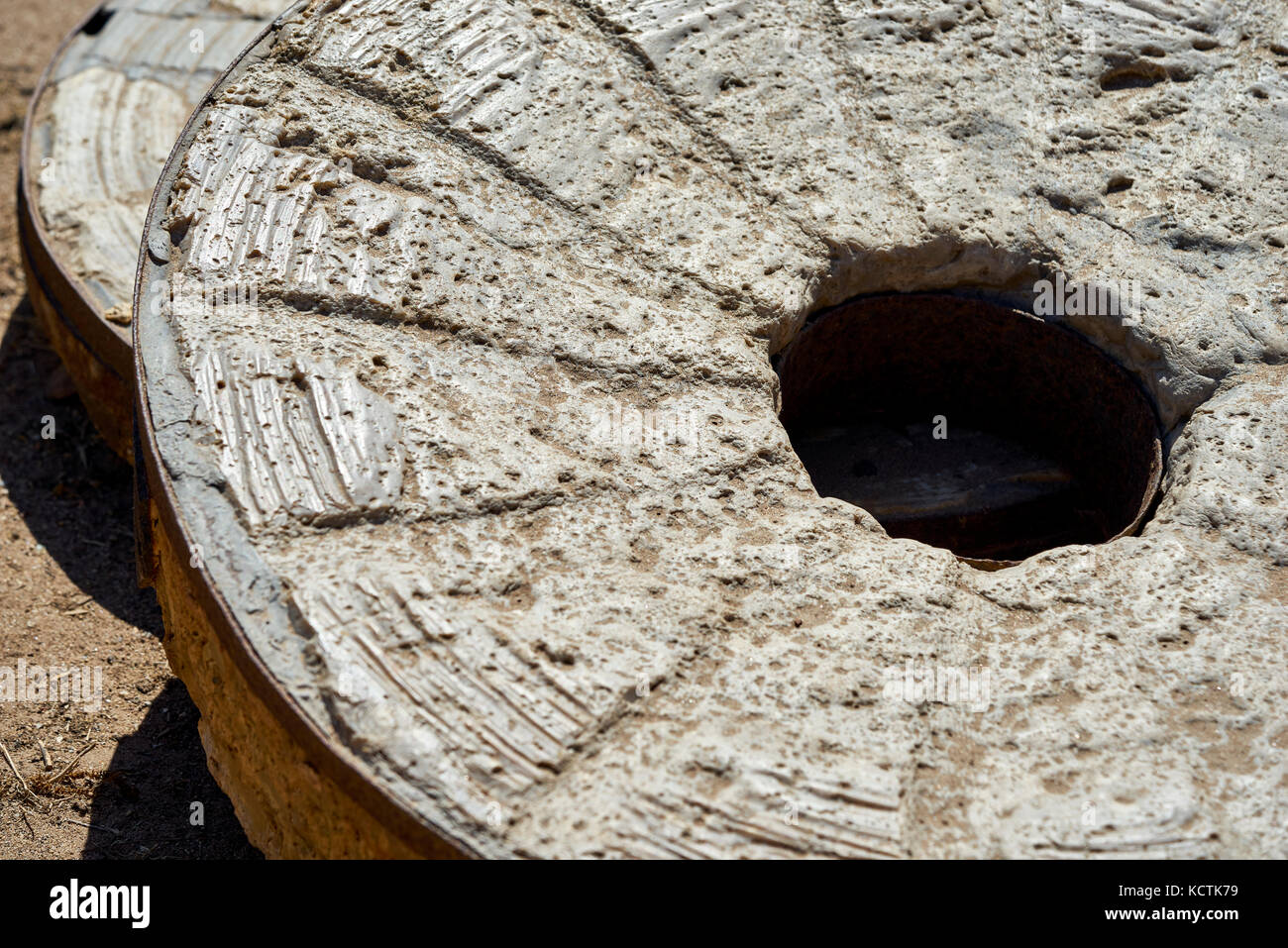 hand carved and made of stone and metal bands Stock Photo - Alamy