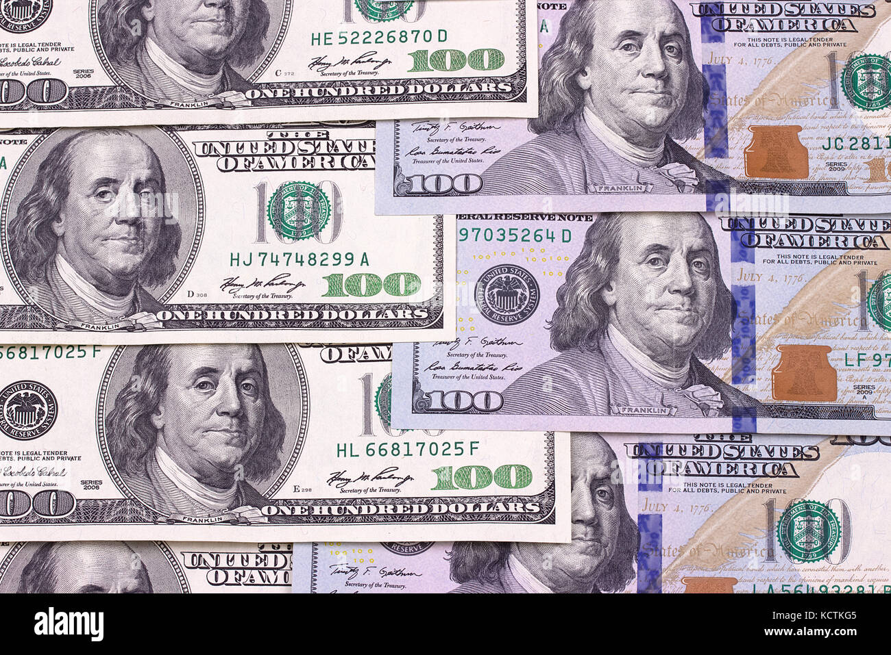Hundred dollar abstract background new and old bills Stock Photo - Alamy