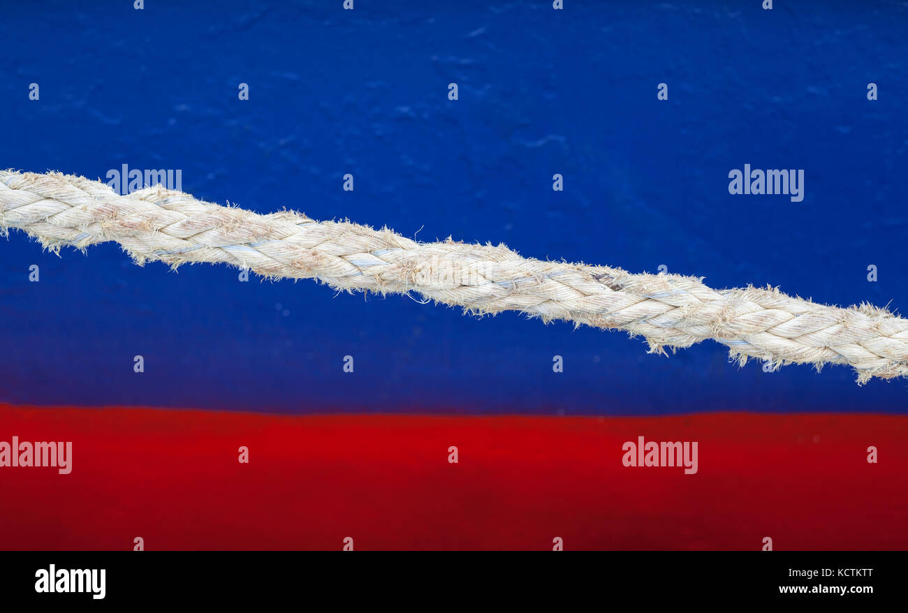 Closeup view of an old ship rope Stock Photo - Alamy