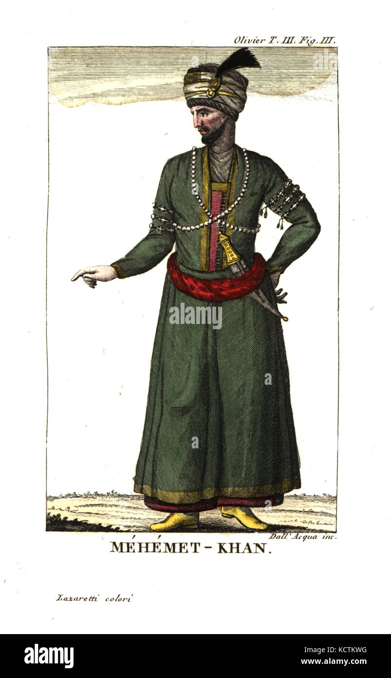 Portrait of Shah Mohammad Ali Han of Persia, 1760-1779. Illustration ...