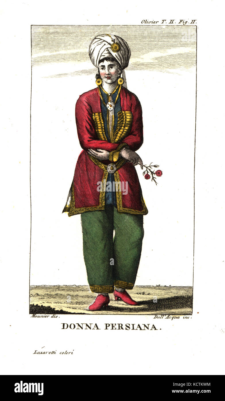 Persian woman in city dress. Illustration by Mounier from Guillaume ...