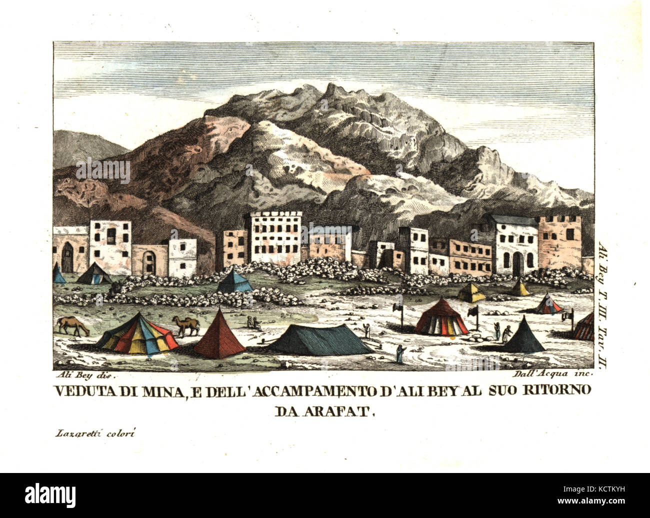 View of the village of Mina, in the desert of Arafat (Tent City, Mecca ...