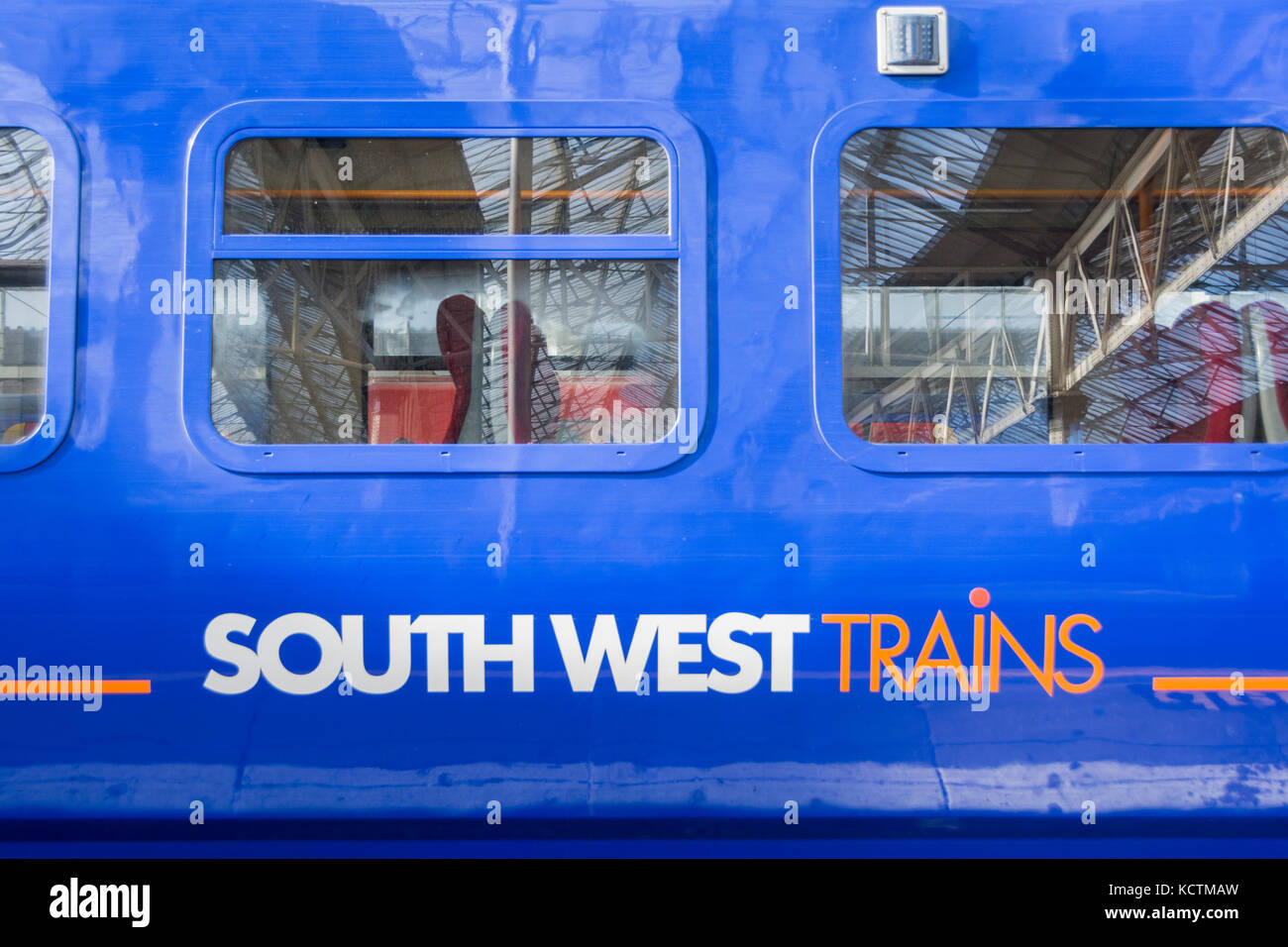 A South West Trains carriage (now South Western Railway) and livery, at ...