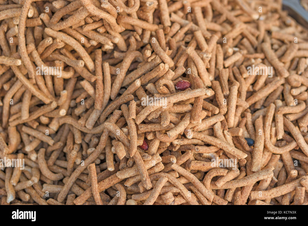 Organic wholemeal bran sticks on a fair stall, selective focus Stock ...