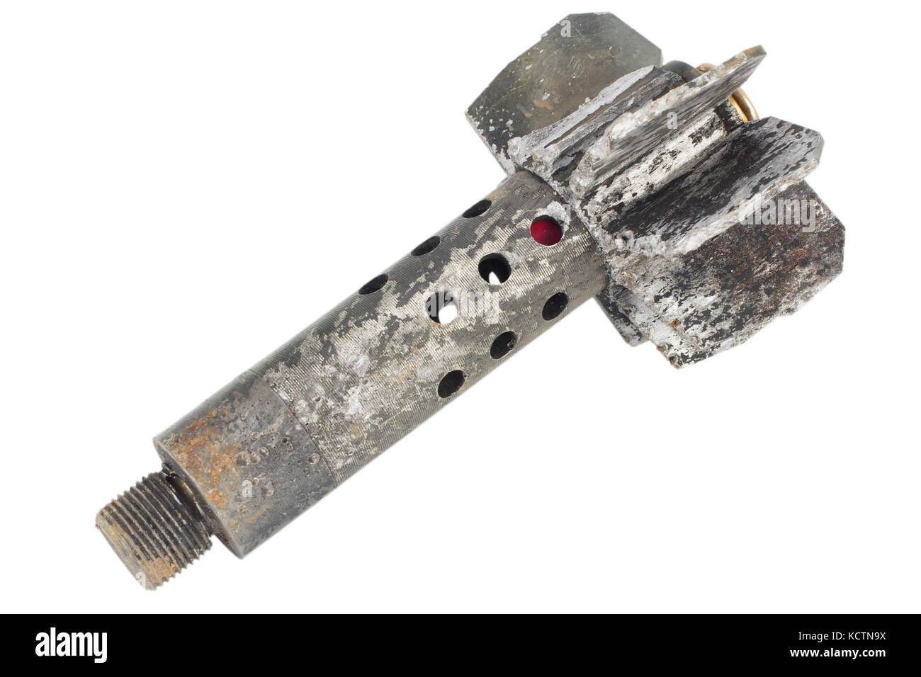 fragment of mortar bomb isolated Stock Photo - Alamy