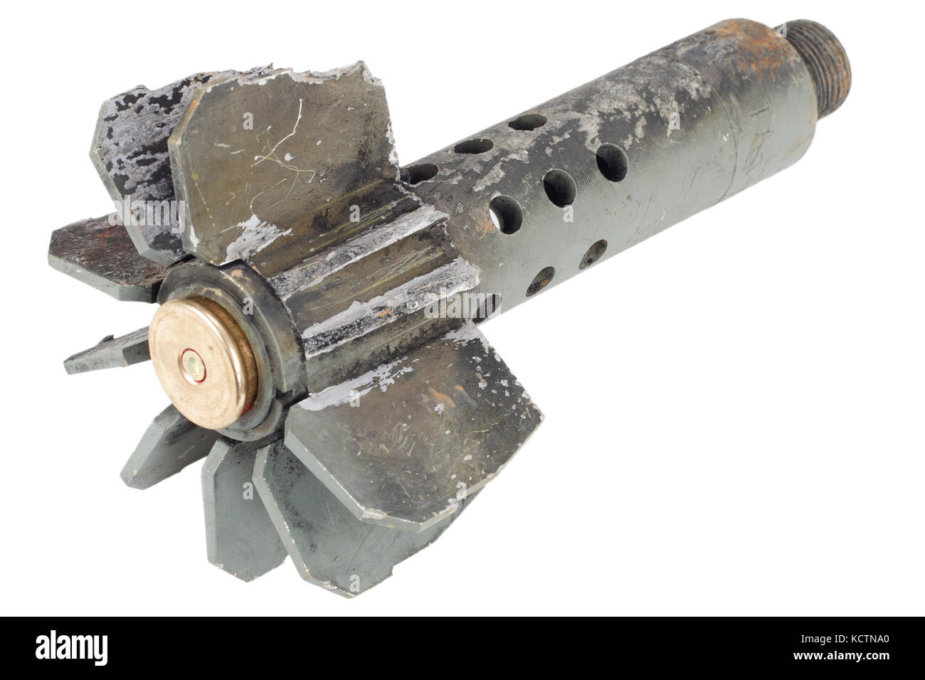 fragment of mortar bomb isolated Stock Photo - Alamy