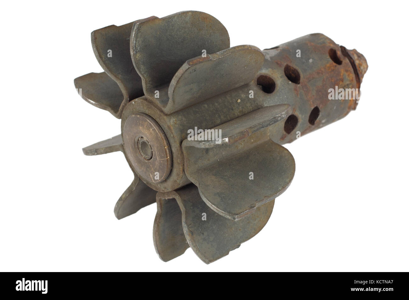 fragment of mortar bomb isolated Stock Photo - Alamy