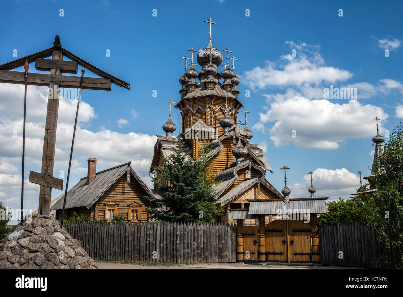 The wooden monastery of All Saints in Sviatohirsk Lavra, Donetsk Region ...