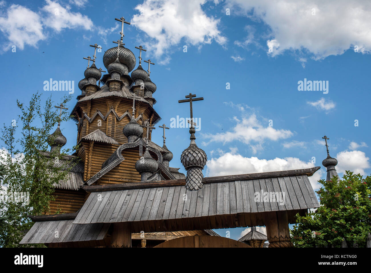 The wooden monastery of All Saints in Sviatohirsk Lavra, Donetsk Region ...