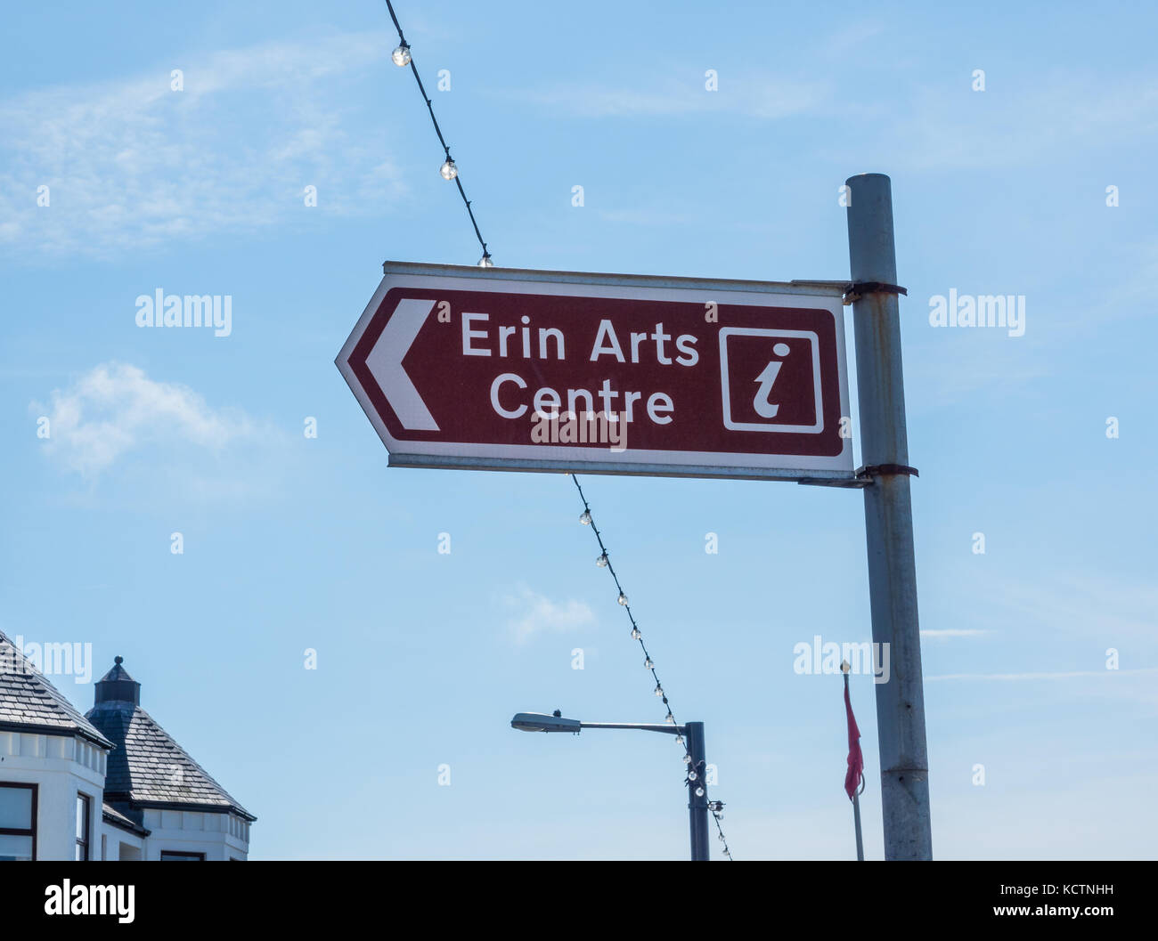 Erin Arts Centre sign, Port Erin, Isle of Man Stock Photo - Alamy