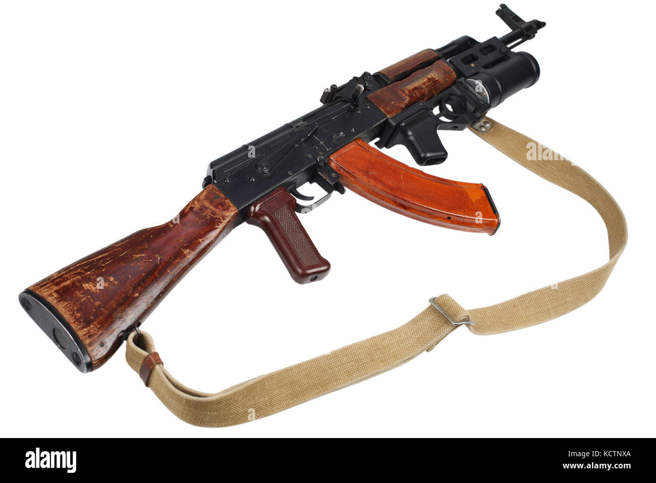 AK - 47 with underbarrel grenade launcher on white Stock Photo - Alamy