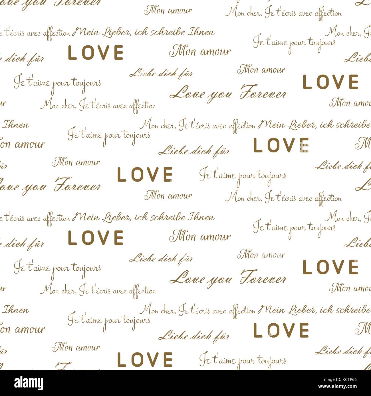 Love letters seamless vector pattern on white. Romantic valentine wrap ...